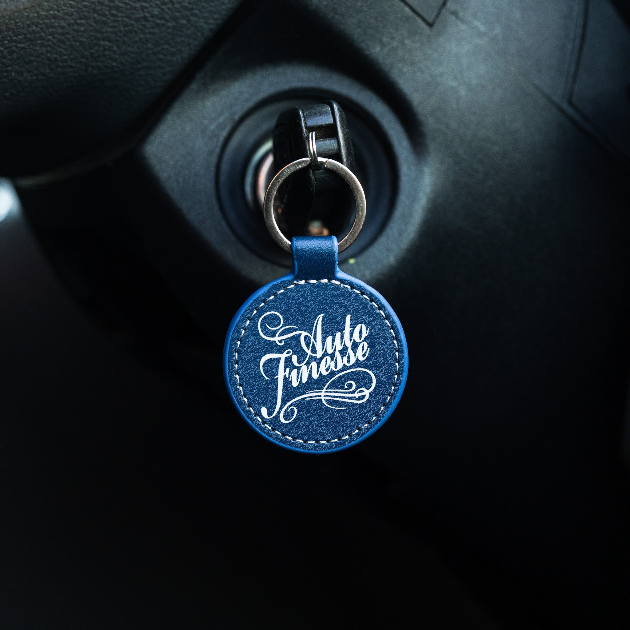 Round Leather Key Ring