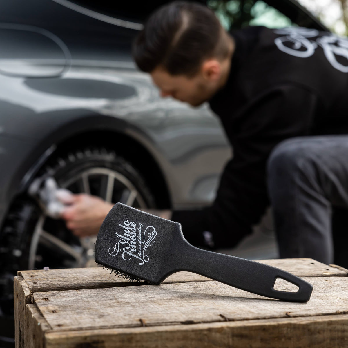 Car Wheel Cleaning Brush, Spray - Wheel Cleaning Accessories