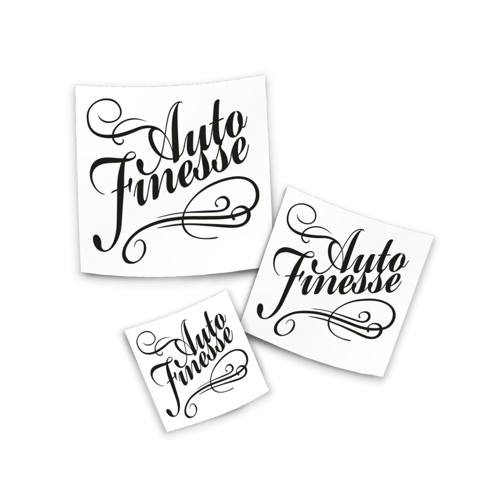 Classic & Stylish Auto Finesse® Logo Decal | White & Black